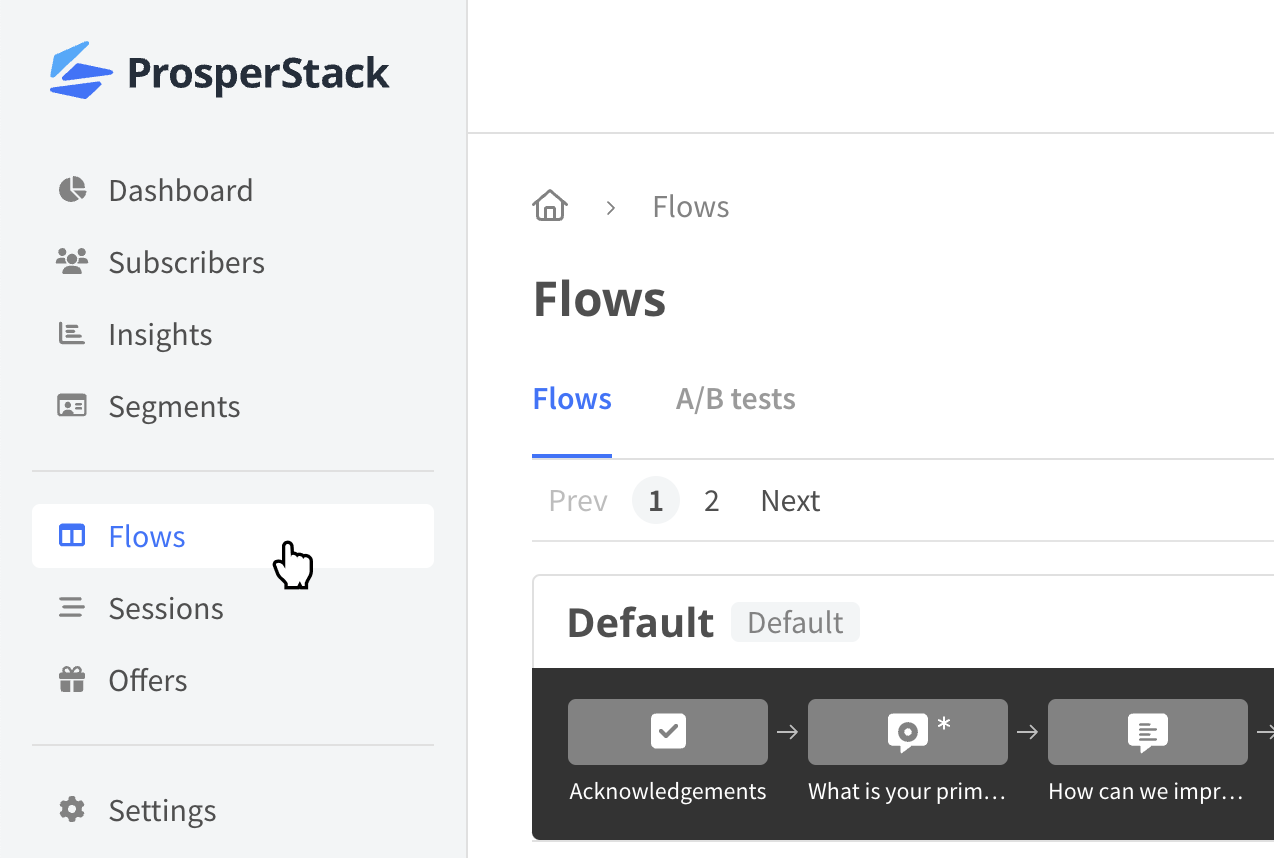Customizing a flow | ProsperStack Docs